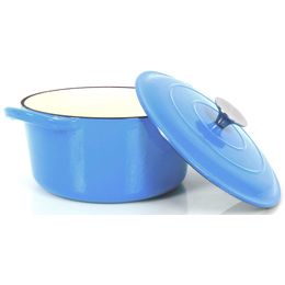 Kochtopf ECHTWERK "Brotbacktopf, Schmortopf", blau (hellblau), B:23,5cm H:11,2cm L:31cm &Oslash;:23,5cm, T&ouml;pfe, Kochtopf, f. Back&ouml;fen, Grill, BBQ Induktion, 3,5 Liter, &Oslash; 23,5 cm