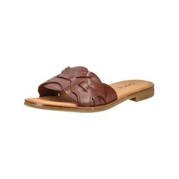 Pantolette Gabor "Gabor Pantoletten Leder", Damen, Gr. 37,5, braun, Leder, Schuhe Pantolette
