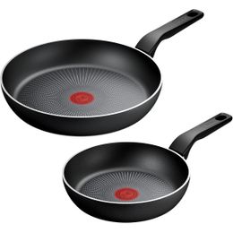 Pfannen-Set Tefal "Recycled On, Induktion, &Oslash; 24/28 cm", schwarz, B:37cm H:18cm &Oslash;:28cm, Pfannen, aus 100% recyceltem Aluminium, Antihaftversiegelung, Thermo-Signal