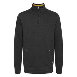 !Solid Longpullover SOLID "Sweatshirtpullover SDKaran", Herren, Gr. M, grau (dunkelgrau melange), Obermaterial: 100% Baumwolle CO., Sweatshirts Longpullover