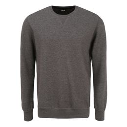 !Solid Longpullover SOLID "Sweatshirt SDTemet", Herren, Gr. S, grau (dunkelgrau melange), Obermaterial: 85% Baumwolle CO. 15% Polyester PES., Sweatshirts Longpullover