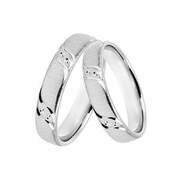 Trauring DOOSTI "Schmuck Geschenk Silber 925 Trauring Ehering Partnerring LIEBE" Gr. 48, silber (silberfarben), Fingerringe, Damen, 48, Silber 925 (Sterlingsilber), 4mm, Trauring, mit Zirkonia (synth.)