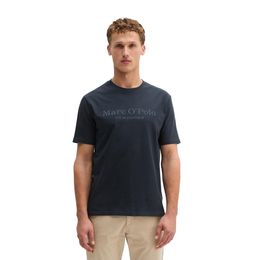 Marc O'Polo T-Shirt MARC O'POLO "aus Organic Cotton", Herren, Gr. M, blau (schwarz navy), Obermaterial: 100% Baumwolle, unifarben, Basic, Basic, Rundhals, Shirts T-Shirt