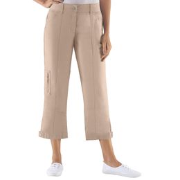 Stretch-Hose Casual Looks, Damen, Gr. 20, Kurzgr&ouml;&szlig;en, grau (stein), 98% Baumwolle, 2% Elasthan, unifarben, 7/8-L&auml;nge, Hosen