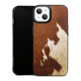 DeinDesign iPhone 13 Handy Slim Case extra d&uuml;nn Silikon Handyh&uuml;lle schwarz H&uuml;lle Animal Look Fur Cow Silikon Slim Case