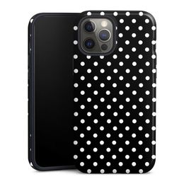 DeinDesign iPhone 12 Pro Max Handy Panzer Handyh&uuml;lle robuste Outdoor H&uuml;lle Schutzh&uuml;lle gl&auml;nzend Retro Points Polka Dots Tough Case