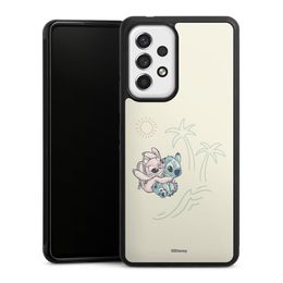 DeinDesign Galaxy A53 5G Handy Gallery Case Handyh&uuml;lle 9H Geh&auml;rtetes Glas R&uuml;ckseite H&uuml;lle Angel Lilo & Stitch Disney Gallery Case