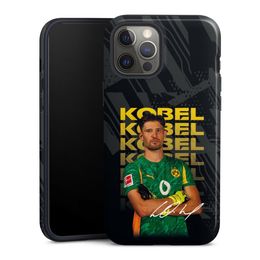 DeinDesign iPhone 12 Pro Max Handy Panzer Handyh&uuml;lle robuste Outdoor H&uuml;lle Schutzh&uuml;lle gl&auml;nzend Borussia Dortmund Gregor Kobel Bvb Tough Case