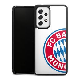 DeinDesign Galaxy A53 5G Handy Gallery Case Handyh&uuml;lle 9H Geh&auml;rtetes Glas R&uuml;ckseite H&uuml;lle Fc Bayern M&uuml;nchen Fcb Logo Gallery Case