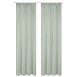 Fertigvorhang Softy, Salbeigr&uuml;n, Textil, Uni, 140x225 cm, f&uuml;r Stange und Schiene geeignet, mit Kombiband, Wohntextilien, Gardinen & Vorh&auml;nge, Fertiggardinen, Fertiggardinen