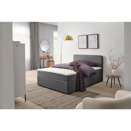 P & B Boxbett, Grau, Holz, H2, H&ouml;he ca. 17 cm, 140x200 cm, Schlafzimmer, Betten, Boxspringbetten