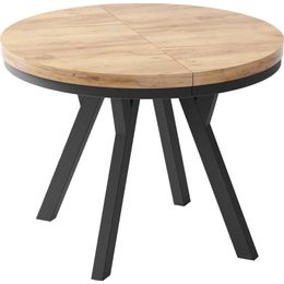 ESSTISCH Lume runder ausziehbarer, Wotan Eiche 100-150/100/76 cm