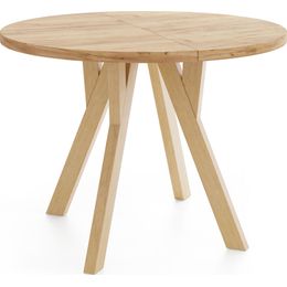 ESSTISCH Avero runder ausziehbarer, Eiche Craft braun 80-160/80/77 cm