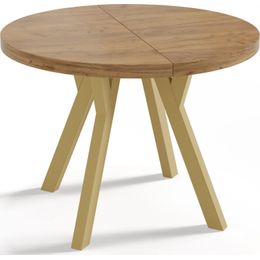 ESSTISCH Mateo runder ausziehbarer, Wotan Eiche 100-200/100/76 cm