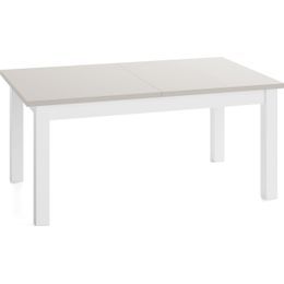 ESSTISCH Lindberg Wei&szlig; ausziehbar verl&auml;ngerbar rechteckig, Kaschmir 140-160/80/77 cm