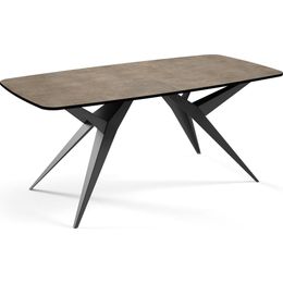 ESSTISCH Trax ausziehbar rechteckig oval, Beton-Optik Dunkelgrau 180-260/90/76