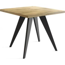 ESSTISCH Quadro quadratischer ausziehbarer, Wotan Eiche 100-150/100/76 cm
