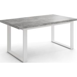 ESSTISCH Sana rechteckig ausziehbar, Grauer Beton 140/200/80/75 cm