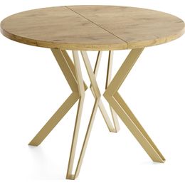 ESSTISCH Daisy runder ausziehbarer, Lancelot Eiche 100-180/100/76 cm