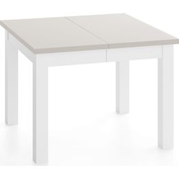 ESSTISCH Toren Wei&szlig; ausziehbar verl&auml;ngerbar quadratisch, Kaschmir 100-300/100/76.5 cm