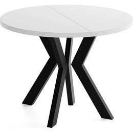 ESSTISCH Savio rund ausziehbar verl&auml;ngerbar XXL, Wei&szlig; 100-300/100/77 cm