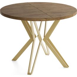 ESSTISCH Daisy runder ausziehbarer, Lefkas Eiche 100-180/100/76 cm