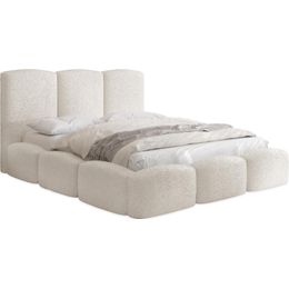 POLSTERBETT Harmony mit Bettkasten, Creme Boucle 120x200 cm