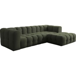 ECKSOFA Mochi L-Form 5-Sitzer Rechts, Samt, Dunkelgr&uuml;n 290/75/193 cm