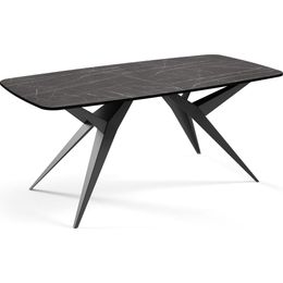 ESSTISCH Trax ausziehbar rechteckig oval, Marmor Schwarz 180-260/90/76