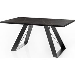 ESSTISCH Colter rechteckig ausziehbar, Marmor Schwarz 140-240/80/76 cm