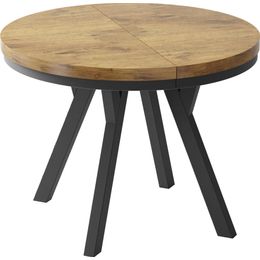 ESSTISCH Lume runder ausziehbarer, Lancelot Eiche 90-170/90/76 cm