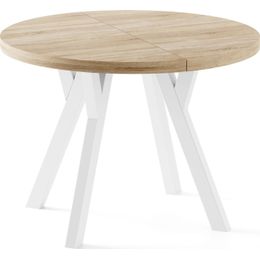 ESSTISCH Twixy XXL gro&szlig; rund oval ausziehbar, Eiche Hell Braun 100-300/100/76 cm