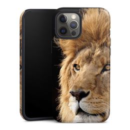 DeinDesign iPhone 12 Pro Max Handy Panzer Handyh&uuml;lle robuste Outdoor H&uuml;lle Schutzh&uuml;lle gl&auml;nzend Jungle Lion Photography Tough Case