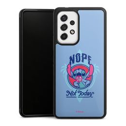 DeinDesign Galaxy A53 5G Handy Gallery Case Handyh&uuml;lle 9H Geh&auml;rtetes Glas R&uuml;ckseite H&uuml;lle Sayings Lilo & Stitch Disney Gallery Case