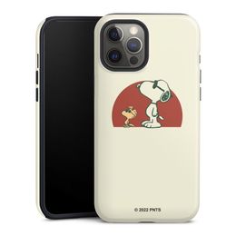 DeinDesign iPhone 12 Pro Max Handy Panzer Handyh&uuml;lle robuste Outdoor H&uuml;lle Schutzh&uuml;lle gl&auml;nzend Snoopy Official Licensed Product Kindheit Tough Case