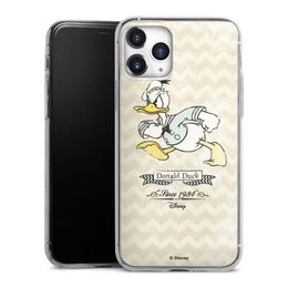 DeinDesign iPhone 11 Pro Handy Slim Case Silikon Handyh&uuml;lle transparent H&uuml;lle extra d&uuml;nn Disney Official Licensed Product Donuld Duck Vintage Silikon Slim Case