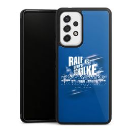 DeinDesign Galaxy A53 5G Handy Gallery Case Handyh&uuml;lle 9H Geh&auml;rtetes Glas R&uuml;ckseite H&uuml;lle Ascent Fc Schalke 04 Official Licensed Product Gallery Case