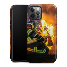 DeinDesign iPhone 12 Pro Max Handy Panzer Handyh&uuml;lle robuste Outdoor H&uuml;lle Schutzh&uuml;lle gl&auml;nzend Life Saver Fire Fighters Fire Tough Case
