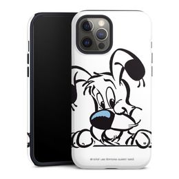 DeinDesign iPhone 12 Pro Max Handy Panzer Handyh&uuml;lle robuste Outdoor H&uuml;lle Schutzh&uuml;lle gl&auml;nzend Idefix Official Licensed Product Comic Tough Case