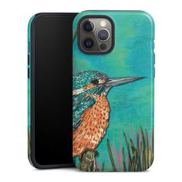 DeinDesign iPhone 12 Pro Max Handy Panzer Handyh&uuml;lle robuste Outdoor H&uuml;lle Schutzh&uuml;lle gl&auml;nzend Painting Bird Animals Tough Case