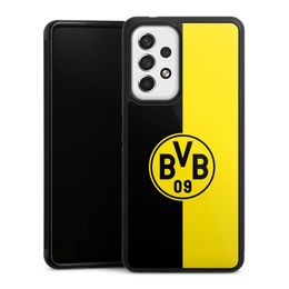 DeinDesign Galaxy A53 5G Handy Gallery Case Handyh&uuml;lle 9H Geh&auml;rtetes Glas R&uuml;ckseite H&uuml;lle Bvb Coat Of Arms Borussia Dortmund Gallery Case