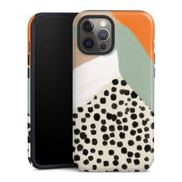DeinDesign iPhone 12 Pro Max Handy Panzer Handyh&uuml;lle robuste Outdoor H&uuml;lle Schutzh&uuml;lle gl&auml;nzend Abstract Boho Kunst Tough Case