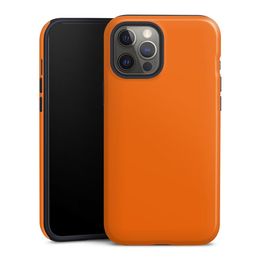 DeinDesign iPhone 12 Pro Max Handy Panzer Handyh&uuml;lle robuste Outdoor H&uuml;lle Schutzh&uuml;lle gl&auml;nzend Orange Unicoloured Colour Tough Case