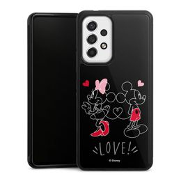 DeinDesign Galaxy A53 5G Handy Gallery Case Handyh&uuml;lle 9H Geh&auml;rtetes Glas R&uuml;ckseite H&uuml;lle Disney Love Gallery Case