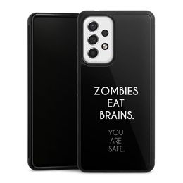DeinDesign Galaxy A53 5G Handy Gallery Case Handyh&uuml;lle 9H Geh&auml;rtetes Glas R&uuml;ckseite H&uuml;lle Zombie Statement Funny Gallery Case