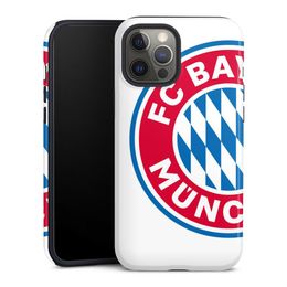 DeinDesign iPhone 12 Pro Max Handy Panzer Handyh&uuml;lle robuste Outdoor H&uuml;lle Schutzh&uuml;lle gl&auml;nzend Logo Fc Bayern M&uuml;nchen Fcb Tough Case