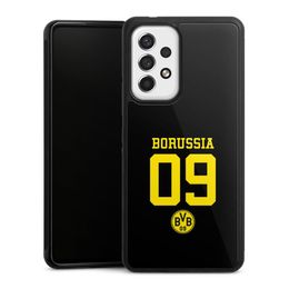 DeinDesign Galaxy A53 5G Handy Gallery Case Handyh&uuml;lle 9H Geh&auml;rtetes Glas R&uuml;ckseite H&uuml;lle Bvb Jersey Borussia Dortmund Gallery Case