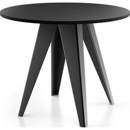 ESSTISCH Glory runder ausziehbarer, Schwarz 90-130/100/76 cm