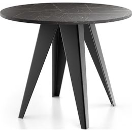 ESSTISCH Glory runder ausziehbarer, Marmor Schwarz 90-130/100/76 cm