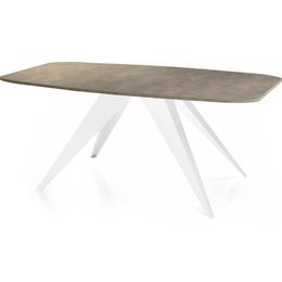 ESSTISCH Fatina rechteckig ausziehbar, Dunkelgrauer Chicago Beton 160-198/90/76 cm